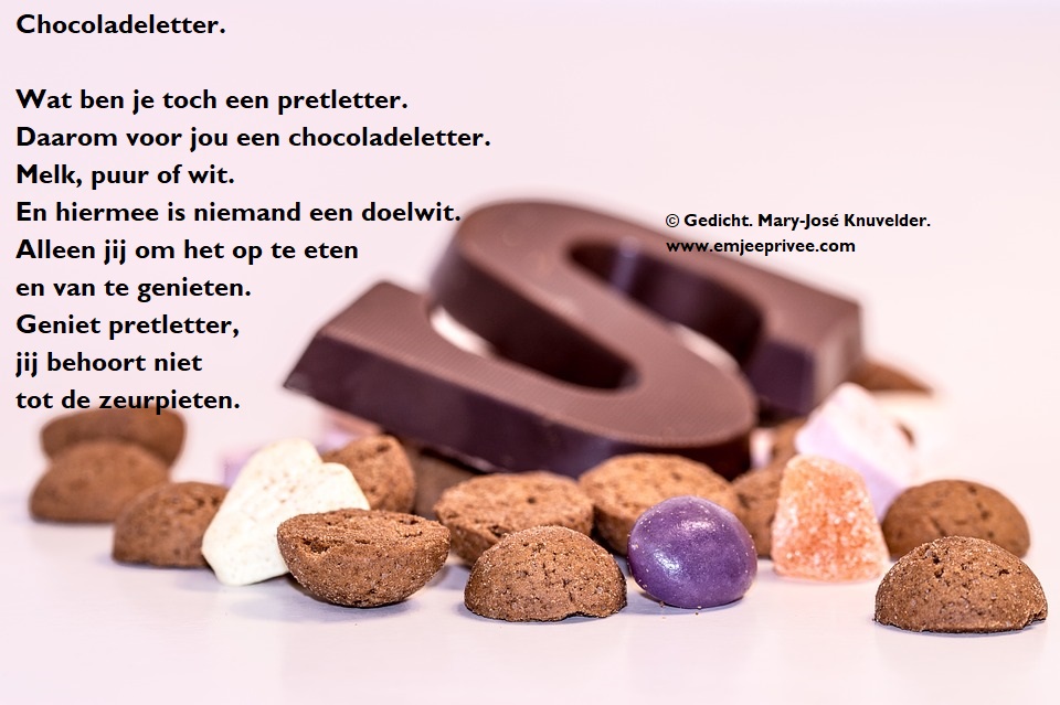 Gedicht. Chocoladeletter – EmJeePrivee